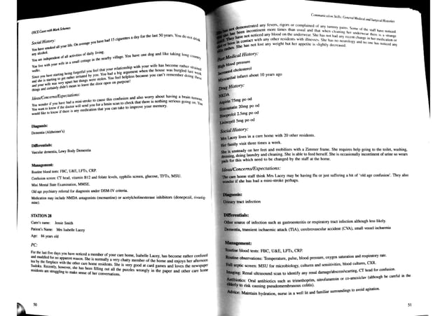 OSCE Cases with Mark Schemes A Revision Aid for Medical Finals ...
