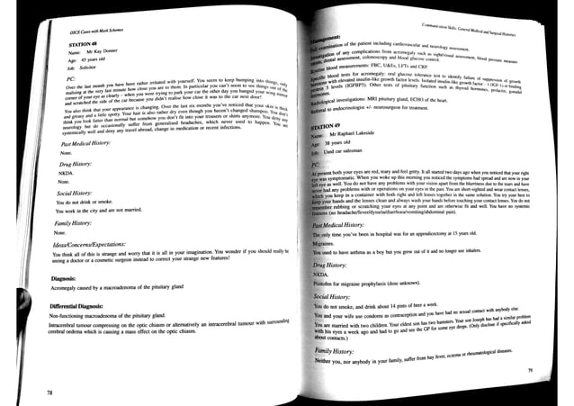 OSCE Cases with Mark Schemes A Revision Aid for Medical Finals ...