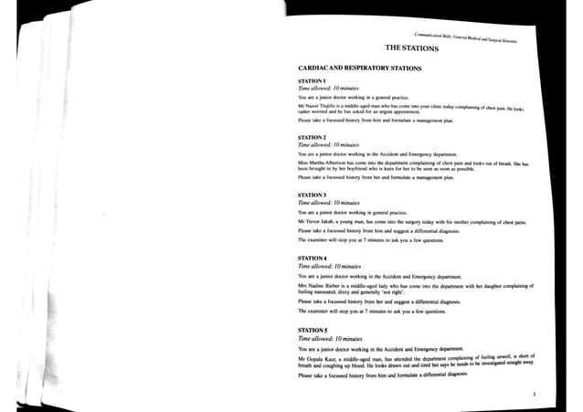 OSCE Cases with Mark Schemes A Revision Aid for Medical Finals ...