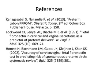 OSCE Fetal Fibronectin Test | PPTX