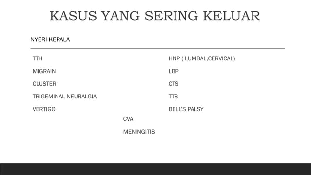 OSCE NEUROLOGI KEDOKTERAN COAS UKMPPDpptx | PPT