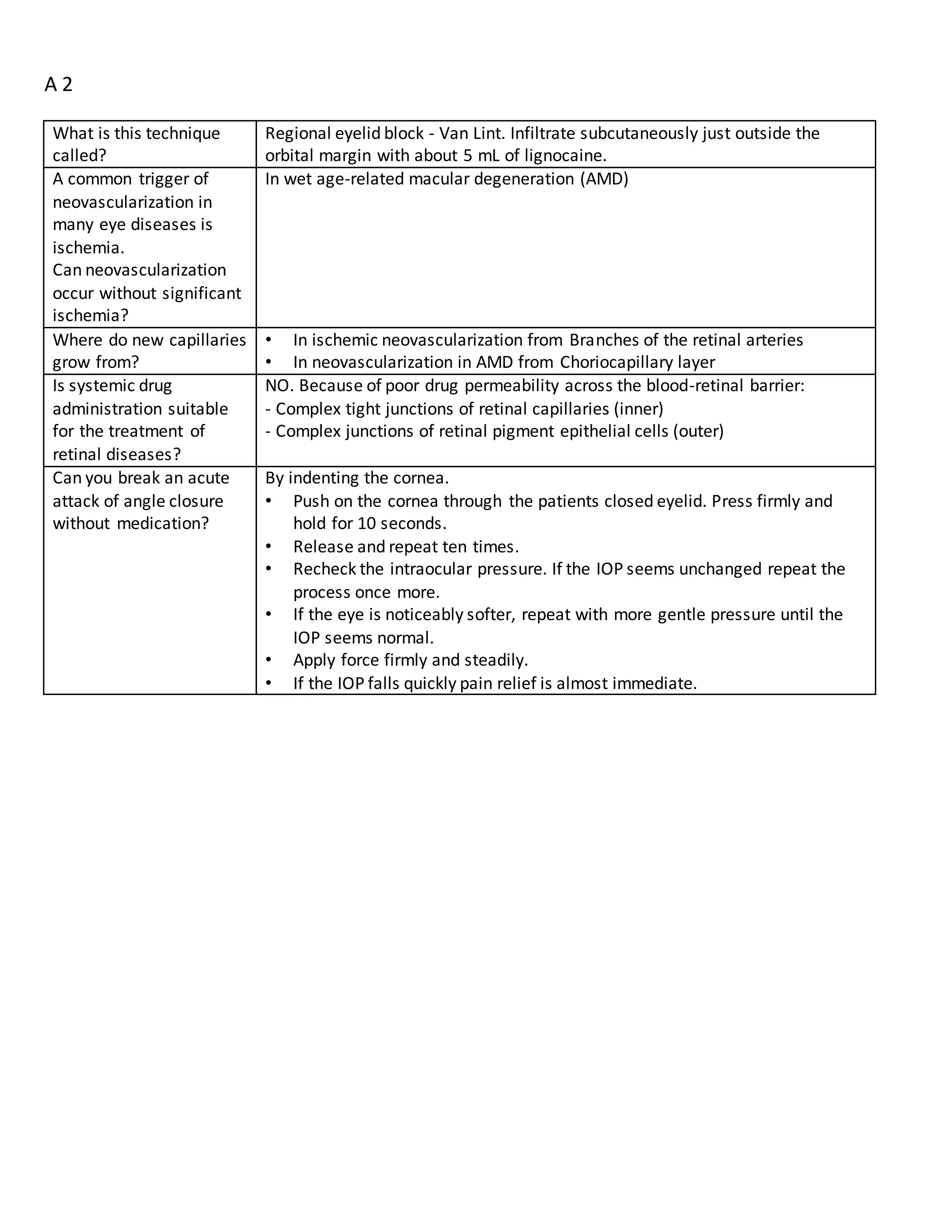 OSCE ophthalmology examination & answers | DOCX