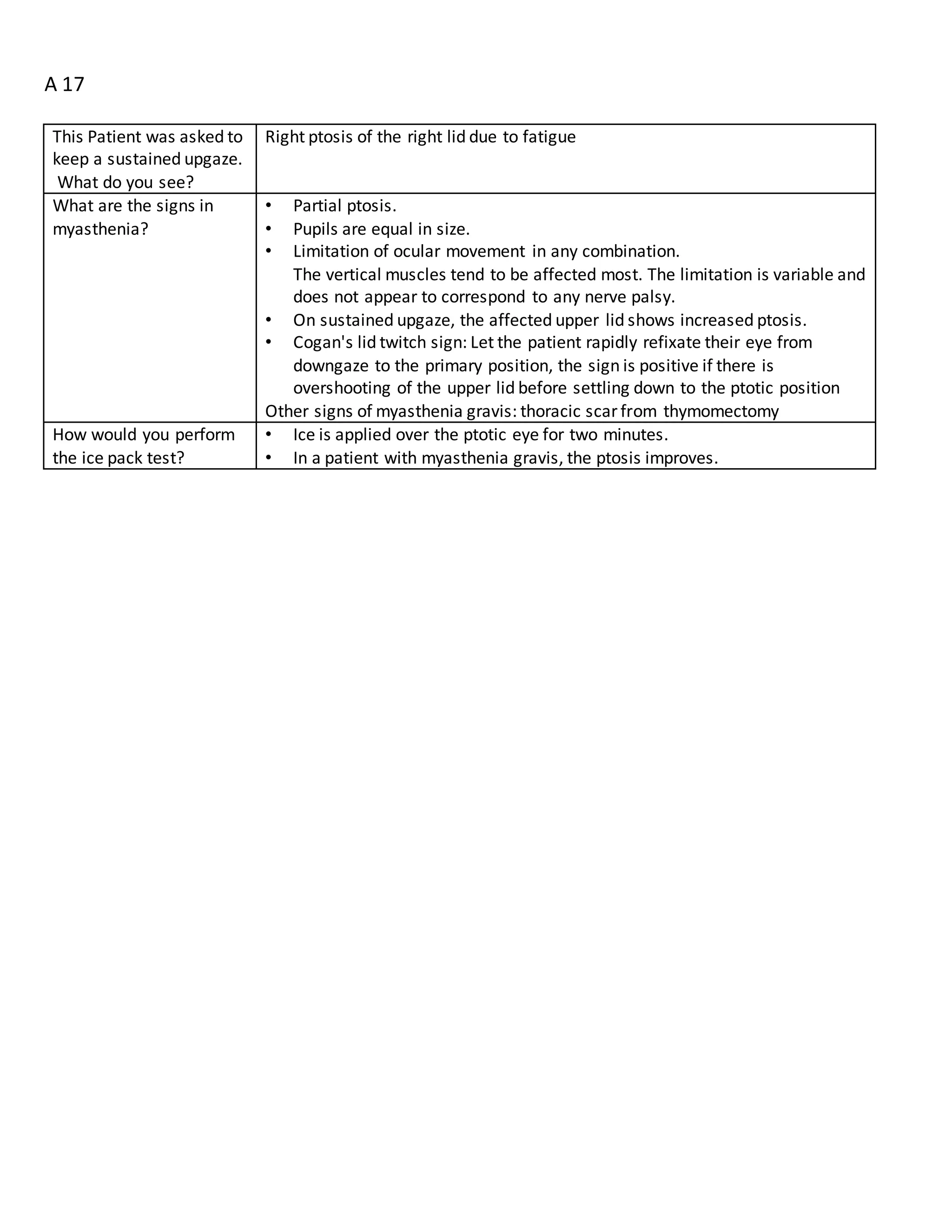 OSCE ophthalmology examination & answers | DOCX