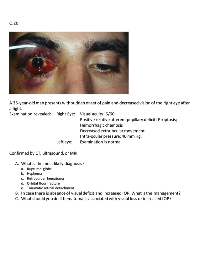 OSCE ophthalmology examination & answers | DOCX | Eye and Vision ...