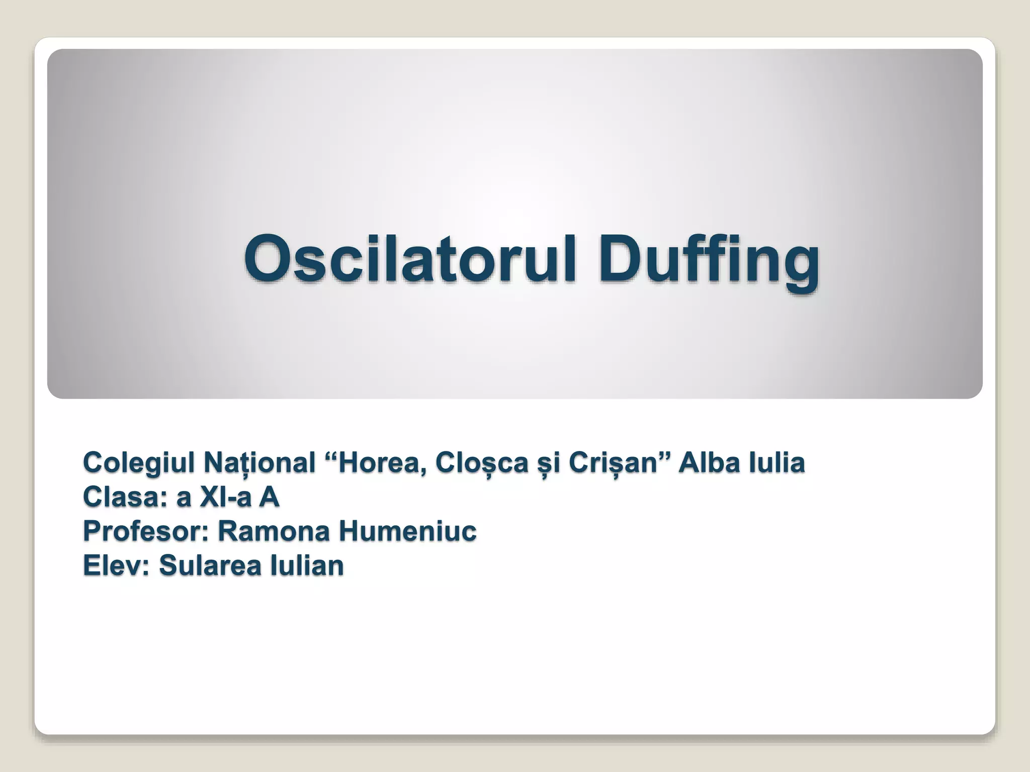 Oscilatorul duffing | PPT