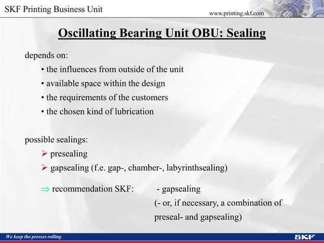 Oscillating bearing unit for inking and dampening rollers | PPT