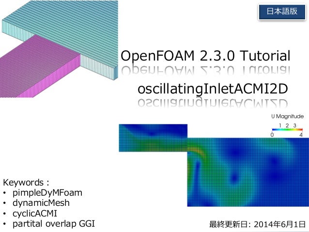 OpenFOAM v2.3.0のチュートリアル 『oscillatingInletACMI2D』