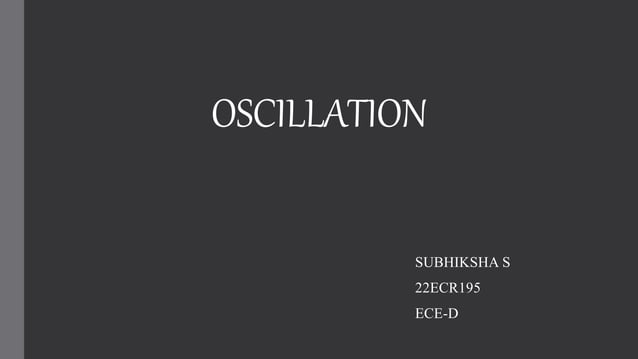 Oscillation | PPT