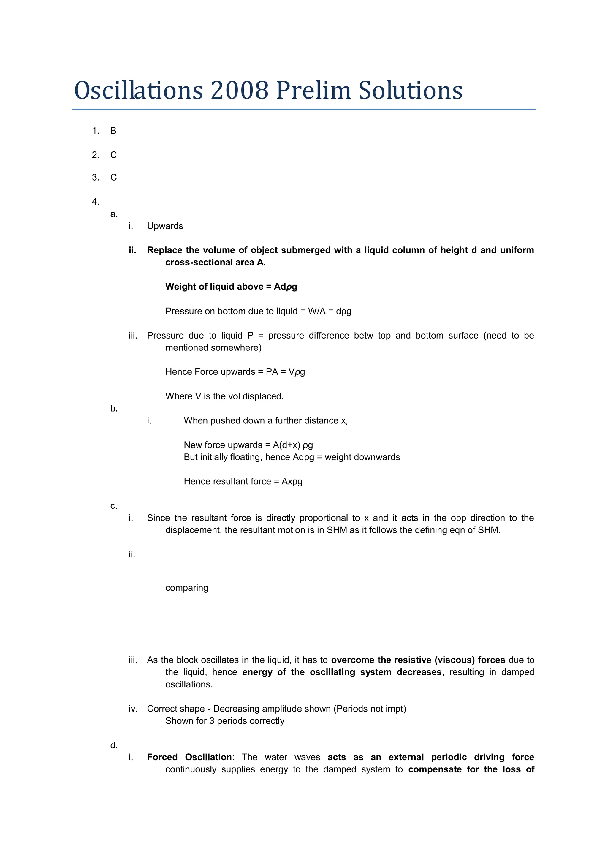 Oscillations 2008 prelim_solutions | PDF