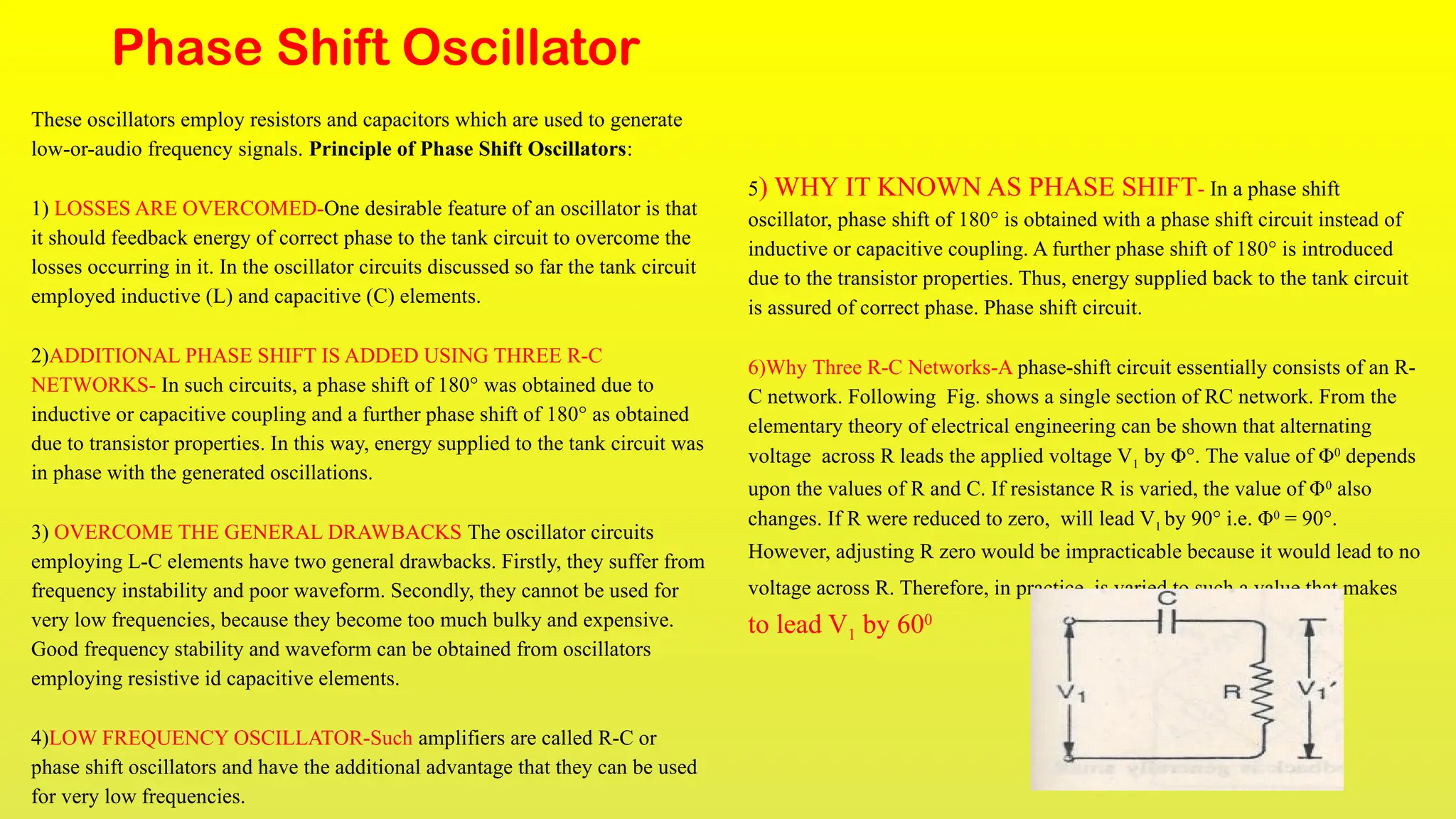 phase shift Oscillator in details. pptxs | PPTX