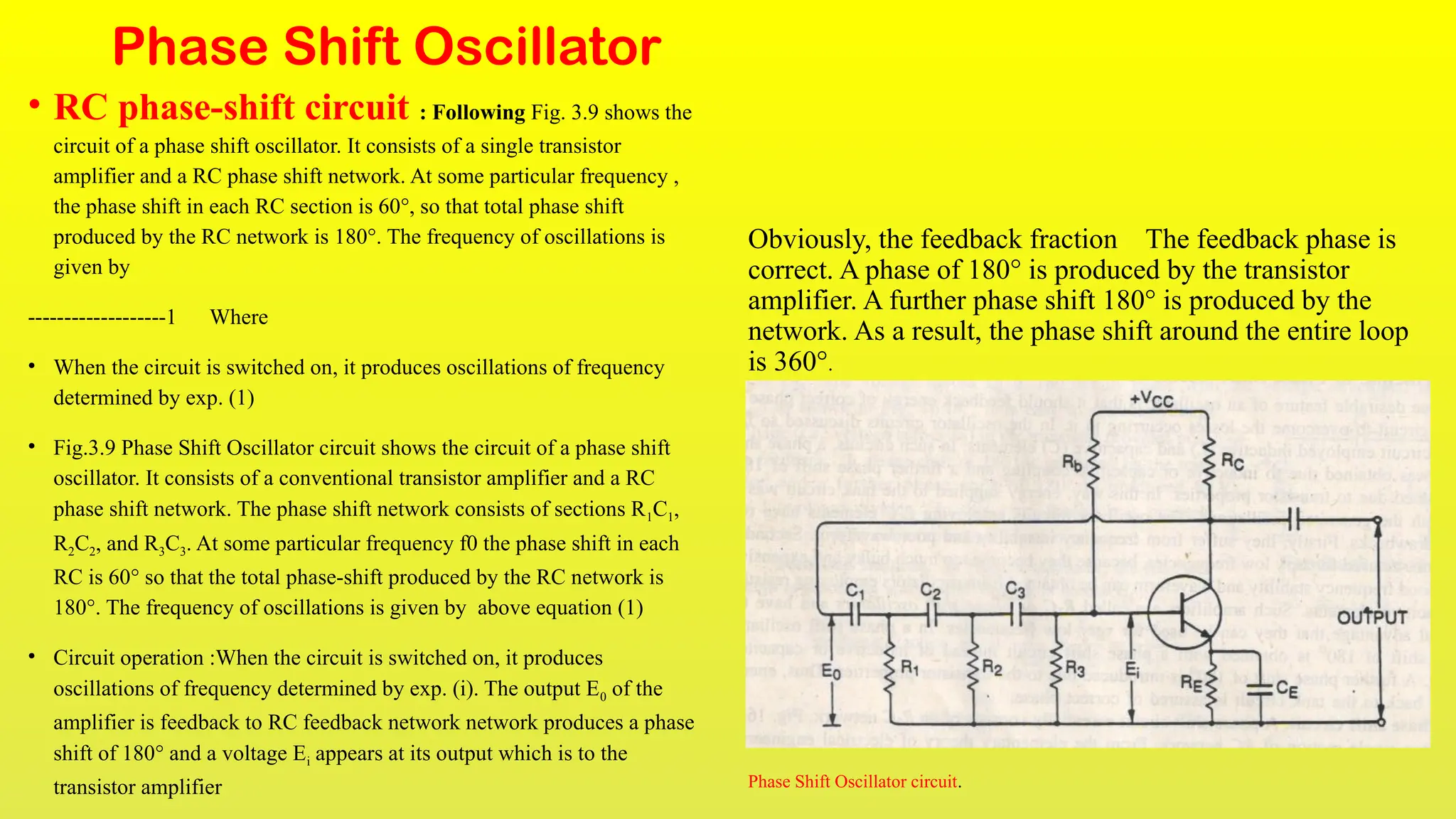 phase shift Oscillator in details. pptxs | PPTX