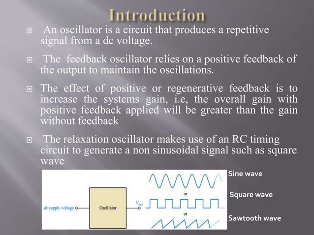 Op amp application as Oscillator | PPTX