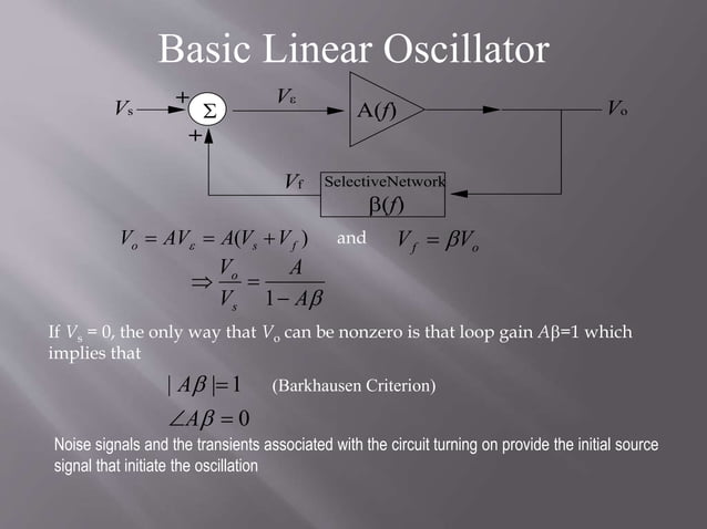 Op amp application as Oscillator | PPTX