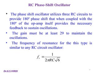 Op-Amp Based Sine-Wave Oscillators: Theory, Design and Applications | PPTX