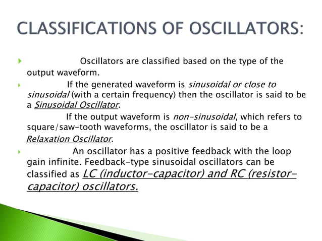 Oscillators | PPTX | Dance and Electronic Music | Music