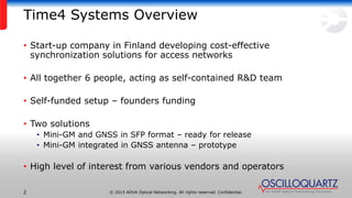 Oscilloquartz's Acquisition of Time4 Systems | PPT