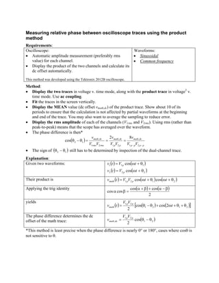 Oscilloscope tutorial -phasemeasurement | PDF