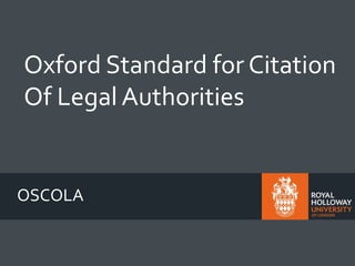 OSCOLA Referencing Guide | PPTX
