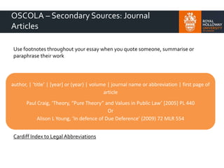 OSCOLA Referencing Guide | PPTX
