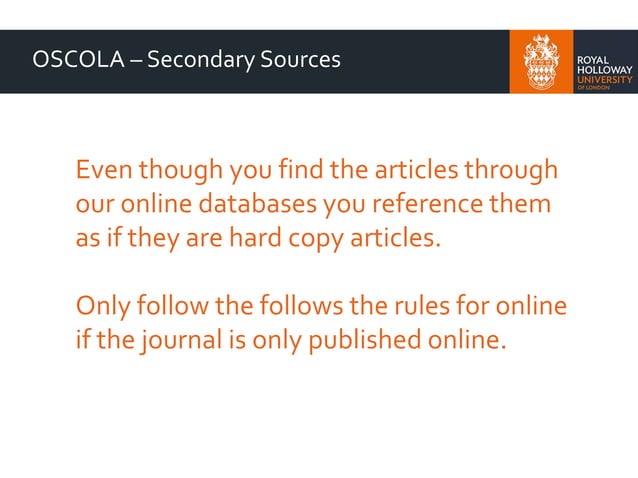 OSCOLA Referencing Guide | PPTX