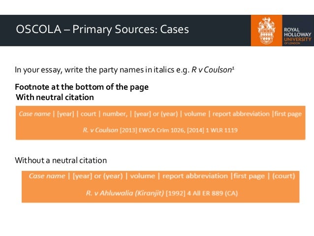 OSCOLA Referencing Guide
