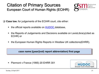 Essential Skills on Referencing with OSCOLA Citation System | PPTX | Law