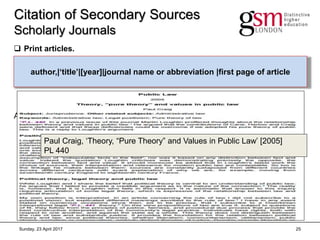 Essential Skills on Referencing with OSCOLA Citation System | PPTX