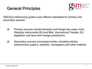 Essential Skills on Referencing with OSCOLA Citation System | PPTX