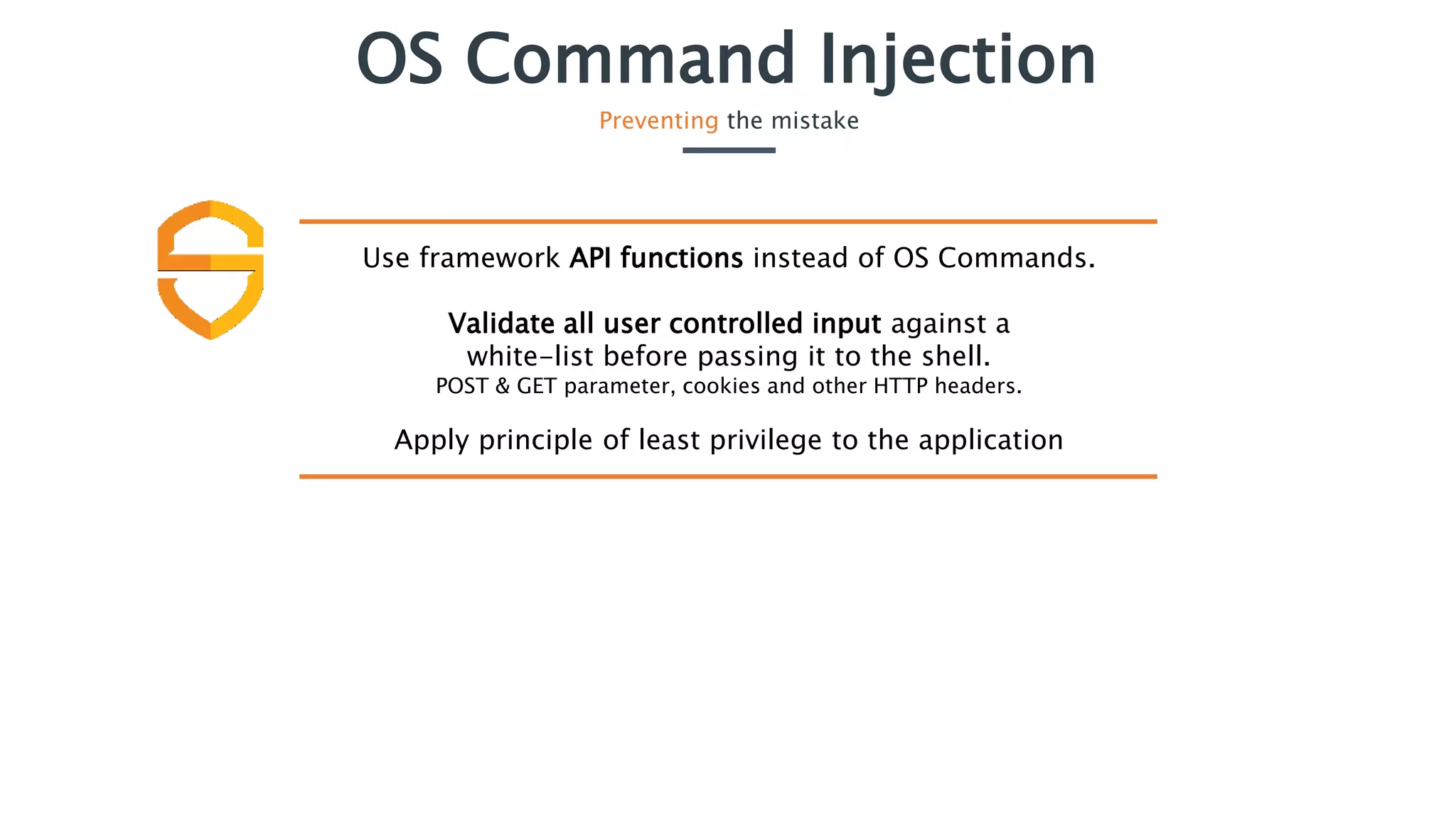 Secure Code Warrior - Os command injection | PPTX