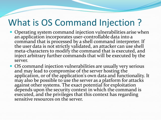 Os Command Injection Attack | PPTX Os Command Injection Attack | PPTX