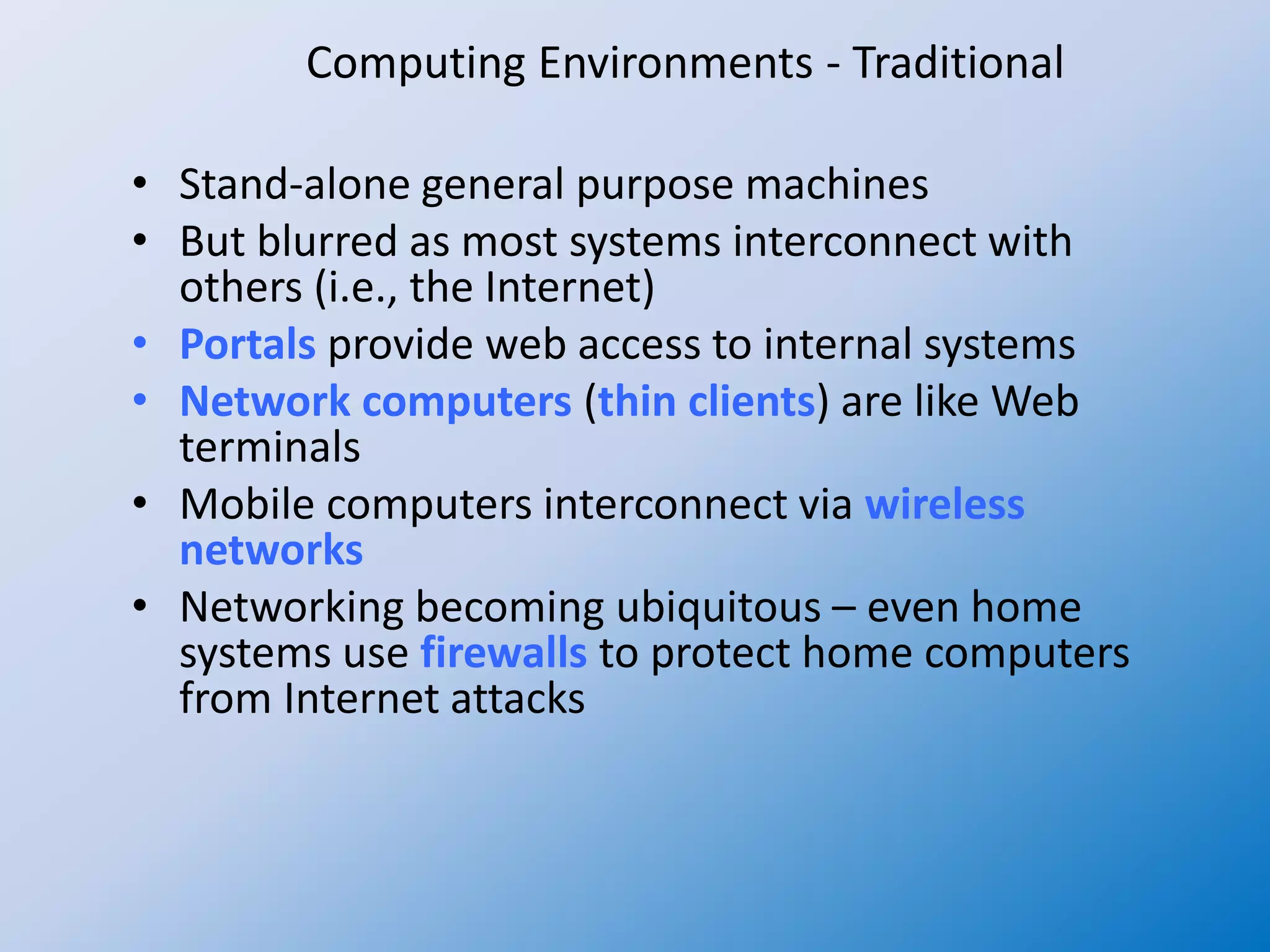 Os Concepts 6 Os For Various Computing Environments Pptx Operating Systems Computer