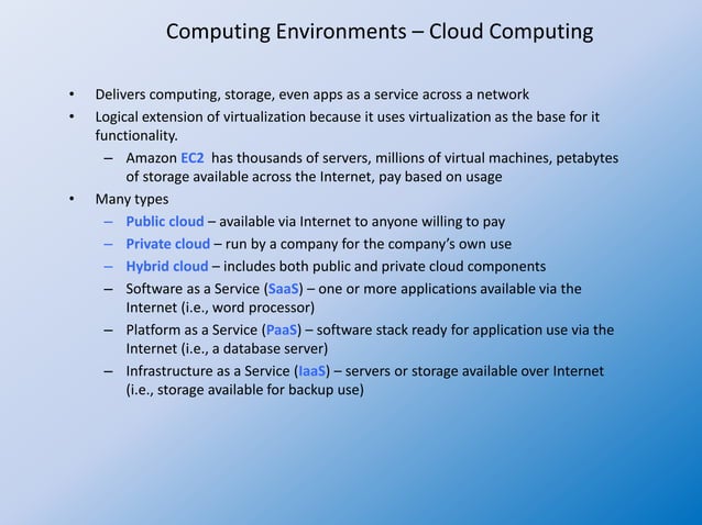 OS concepts 6 OS for various computing environments | PPTX | Operating Systems | Computer ...