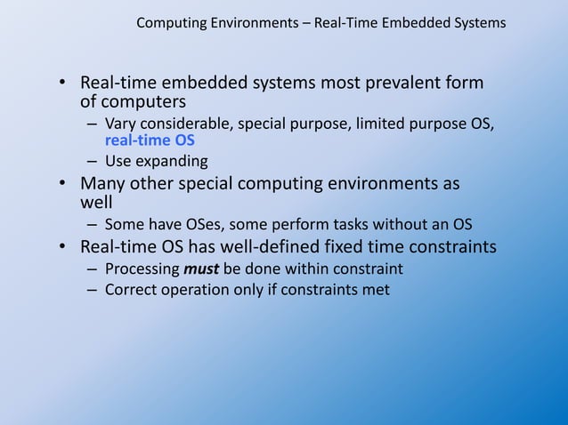 OS concepts 6 OS for various computing environments | PPTX | Operating Systems | Computer ...