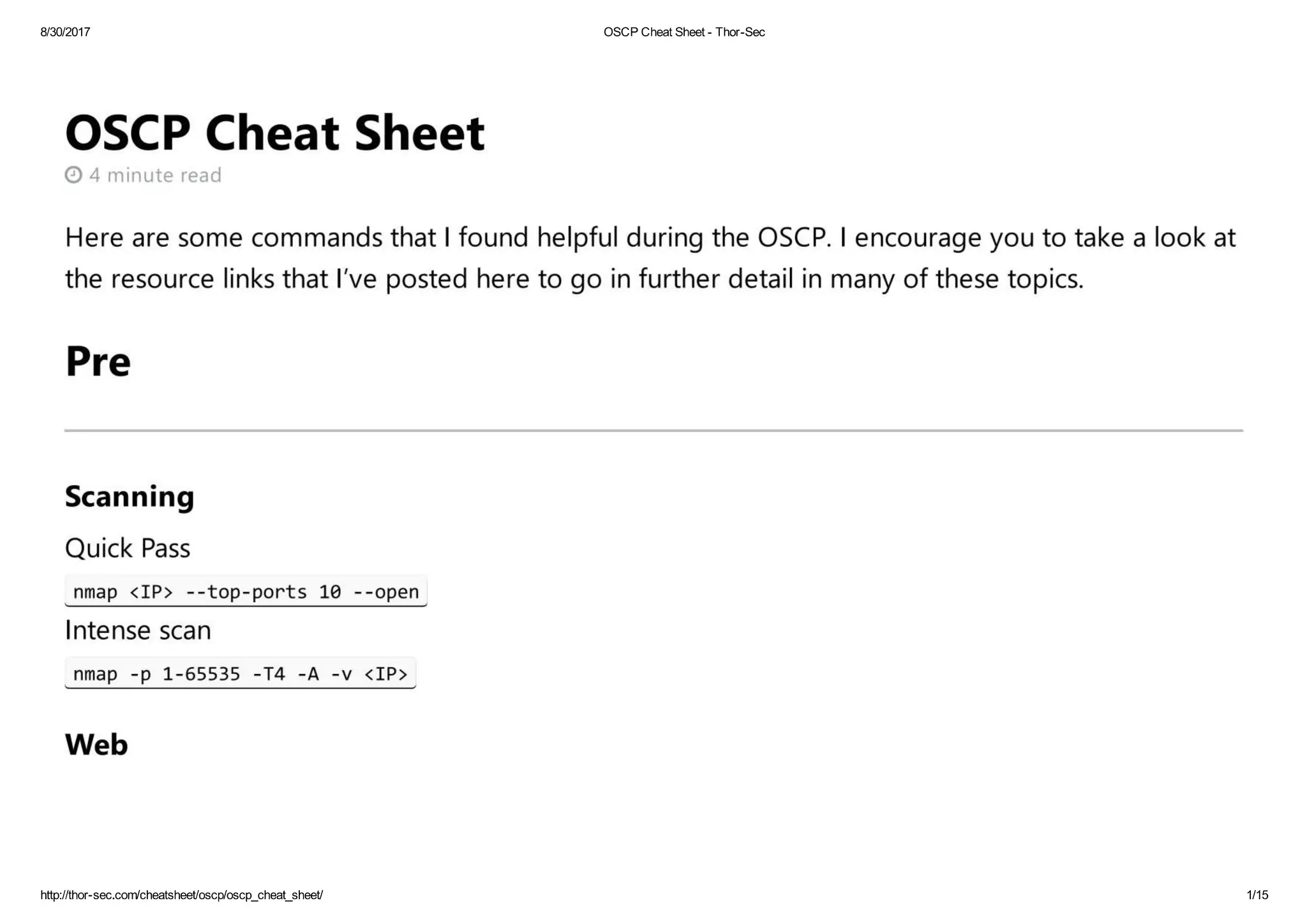 Oscp cheat sheets by Thor Sec | PDF