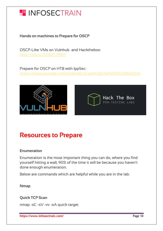 OSCP Preparation Guide @ Infosectrain | PDF