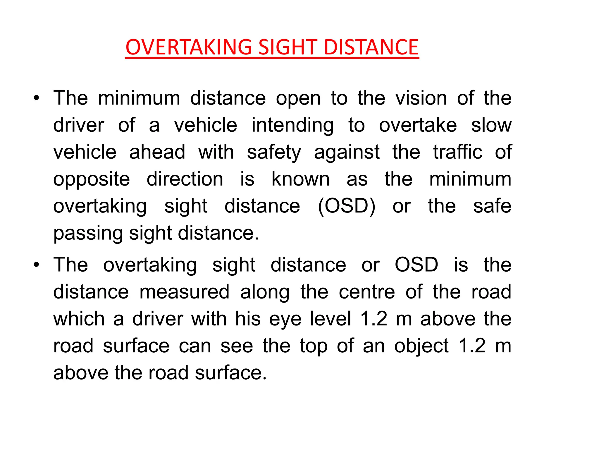 Overtaking sight distance - geometric design | PDF