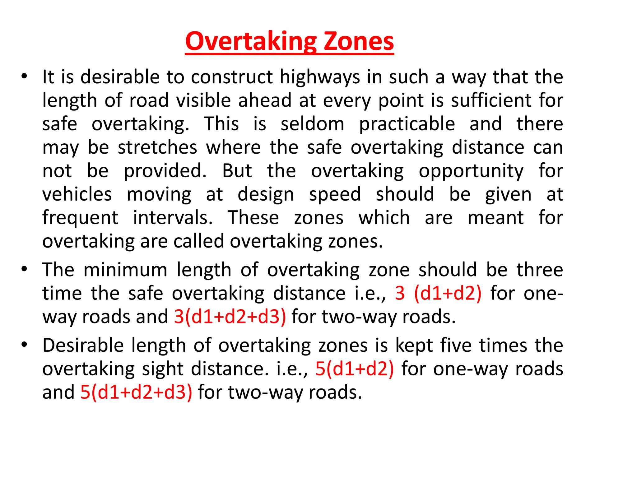 Overtaking sight distance - geometric design | PDF