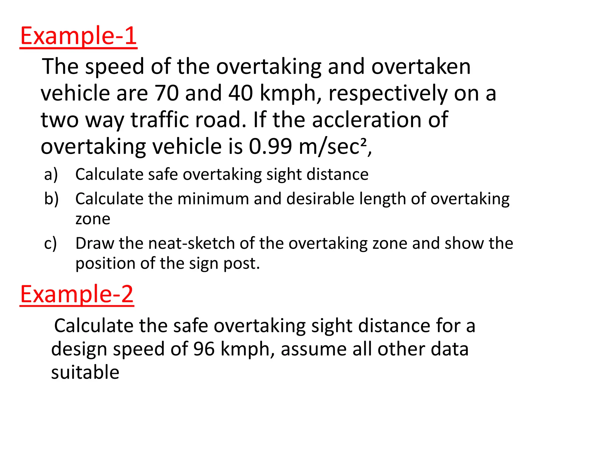 Overtaking sight distance - geometric design | PDF