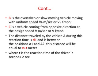Overtaking sight distance - geometric design | PDF