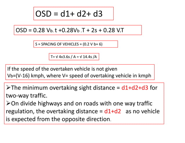 Overtaking sight distance - geometric design | PDF