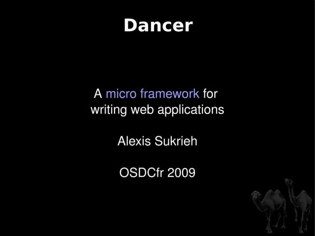 Writing webapps with Perl Dancer | ODP