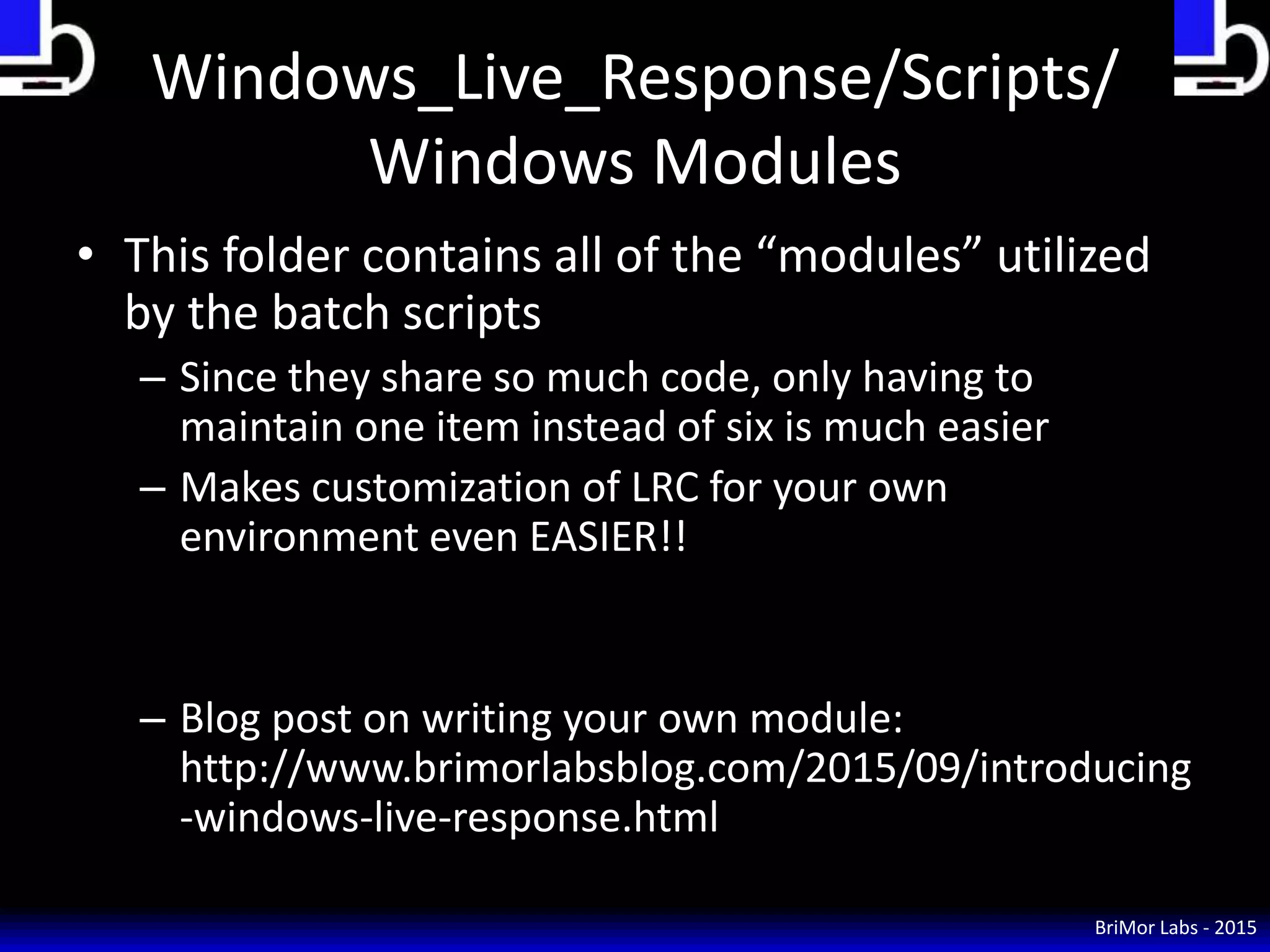 BriMor Labs Live Response Collection - OSDFCON | PPTX
