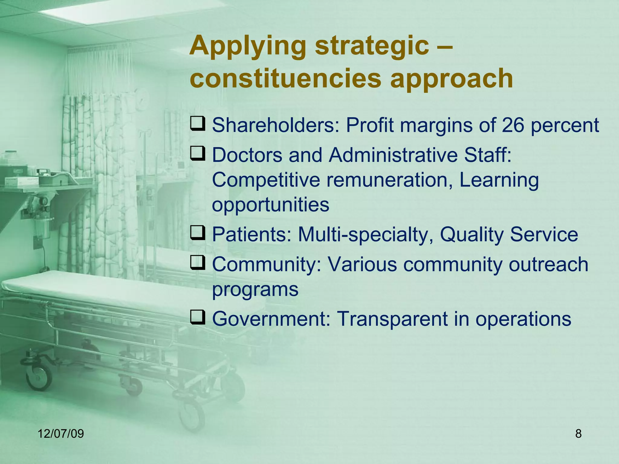 Organizational Structure and Design - A case for a mid-sized Hospital | PPS