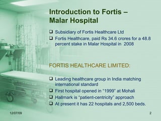 Organizational Structure and Design - A case for a mid-sized Hospital | PPS
