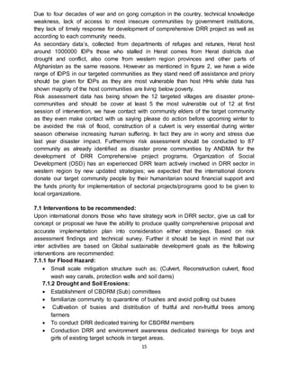 OSD Risk Assessment Report-Herat Afghanistan | PDF