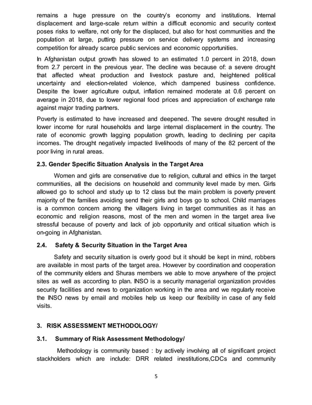 OSD Risk Assessment Report-Herat Afghanistan | PDF