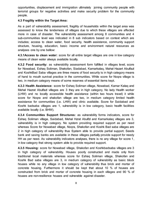 OSD Risk Assessment Report-Herat Afghanistan | PDF