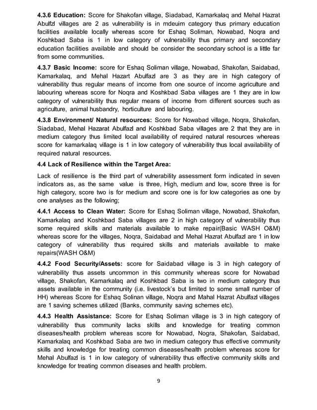 OSD Risk Assessment Report-Herat Afghanistan | PDF