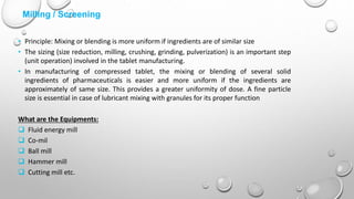 Oral Soild Dosage - Tablet manufacturing flow | PPTX