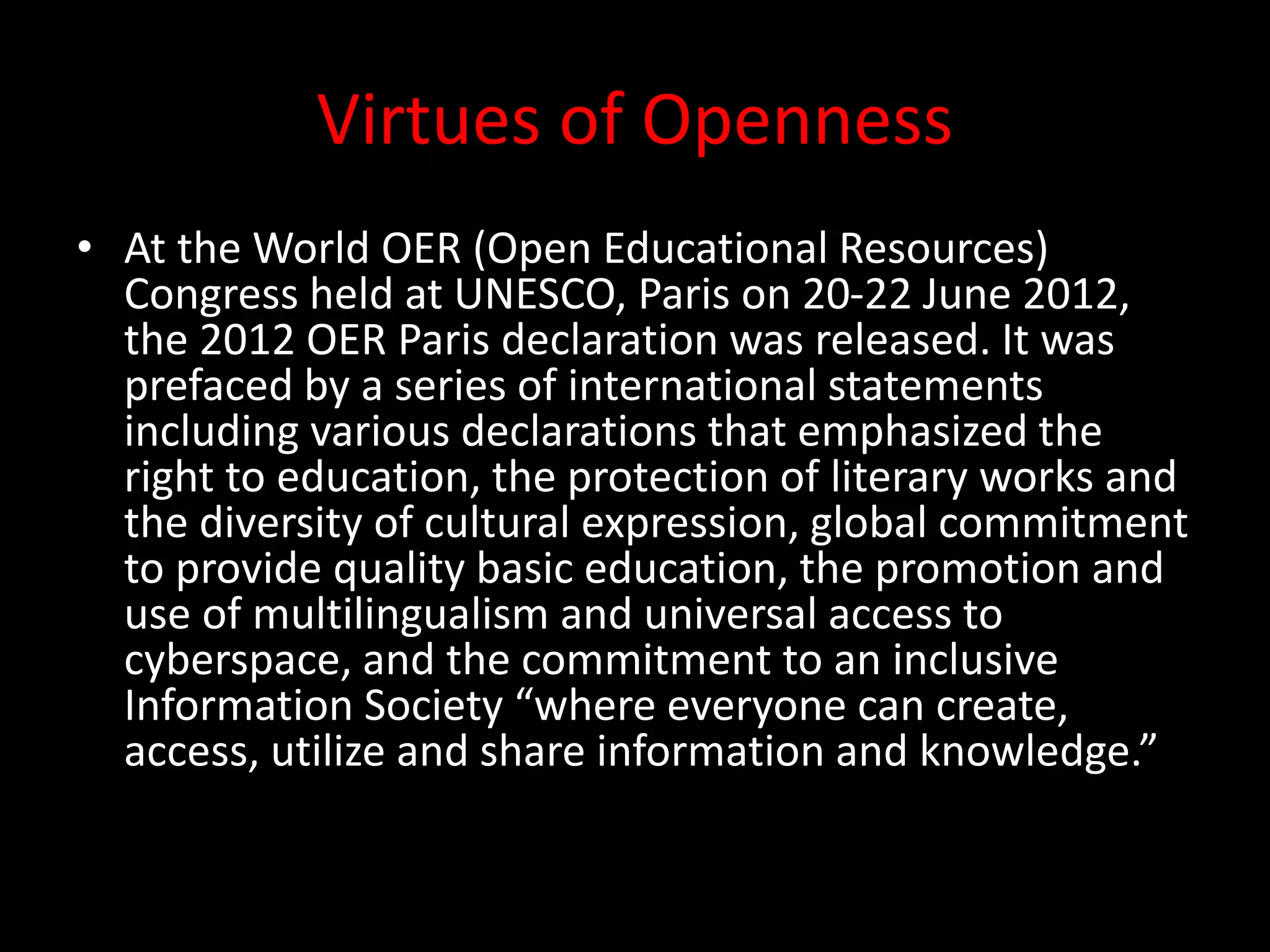 The Virtues of Openness | PPT